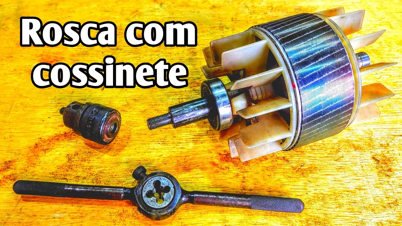 Rosca para adaptar mandril no eixo do motor 3/8 com cossinete no mini ...