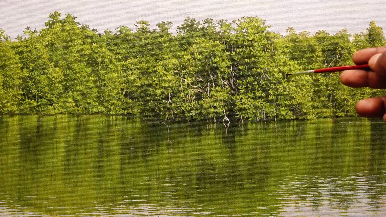 Painting a Realistic River With Oil. Time Lapse /104 - YouTube