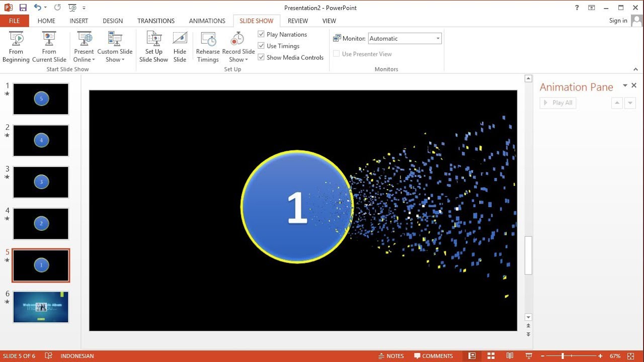 Tutorial PowerPoint 2013 |Cara Membuat Slideshow Menu Animasi Countdown ...