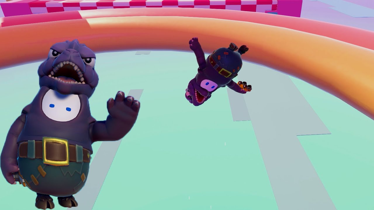 FALL GUYS | Dinosaur Holding Toy Car And Running Race In Fall Guys ...