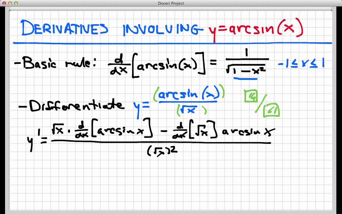 Screencast 2 6 3 Derivatives Involving Arcsin x YouTube screencast-2-6-3-derivatives-involving-arcsin-x-youtube