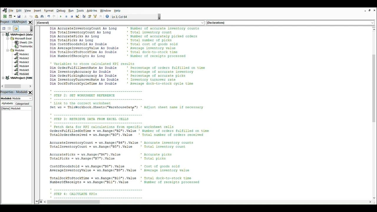 Supply Chain Analysis with VBA Automation 71 – Automate Top 5 Warehouse KPIs Calculation in ...