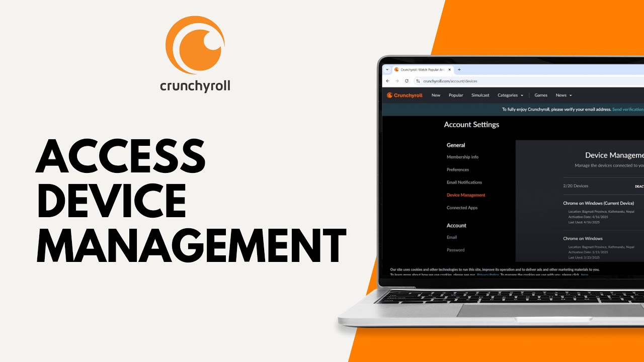 How to Access Device Management on Crunchyroll - YouTube
