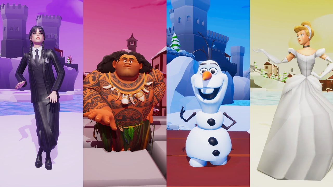 Wednesday Addams HANDS Vs Maui YOURE WELCOME Vs Olaf Vs Cinderella ...