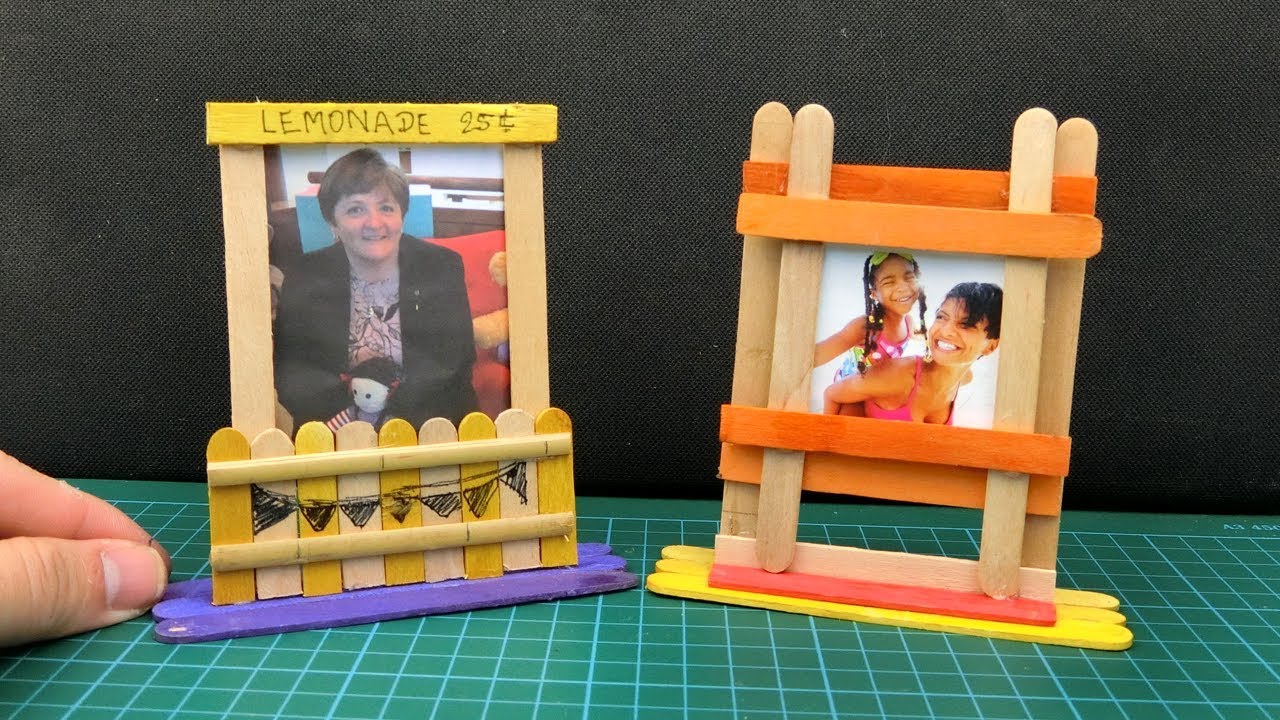 Popsicle Stick Crafts | 2 Beautiful Photo Frames #35 - YouTube
