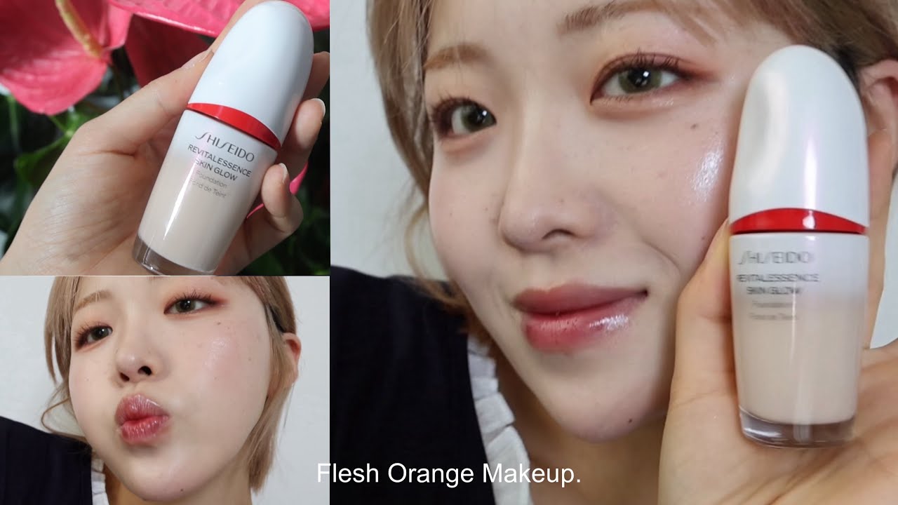【makeup】 Summer Orange Makeup.（SHISEIDO foundation review） - YouTube