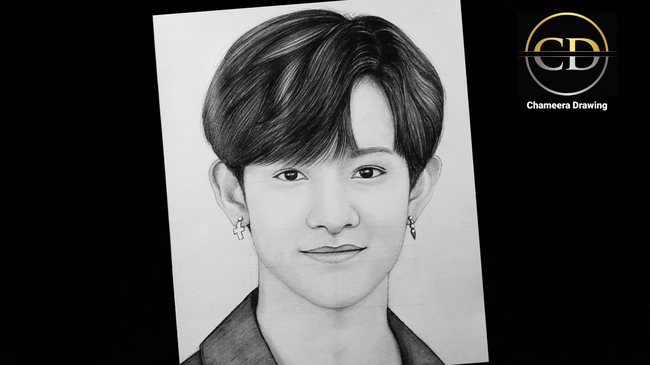 How to draw singer "Samuel Arredondo kim" step by Pencil Drawing ...