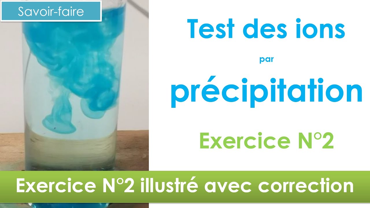 Tests des ions par précipitation, exercice N°2, en 2'🧪 Chimie collège ...