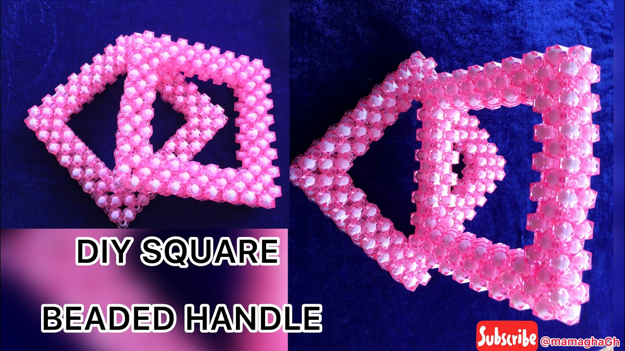 HOW TO MAKE A SQUARE BEADED HANDLE FOR BEADED BAGS. - YouTube