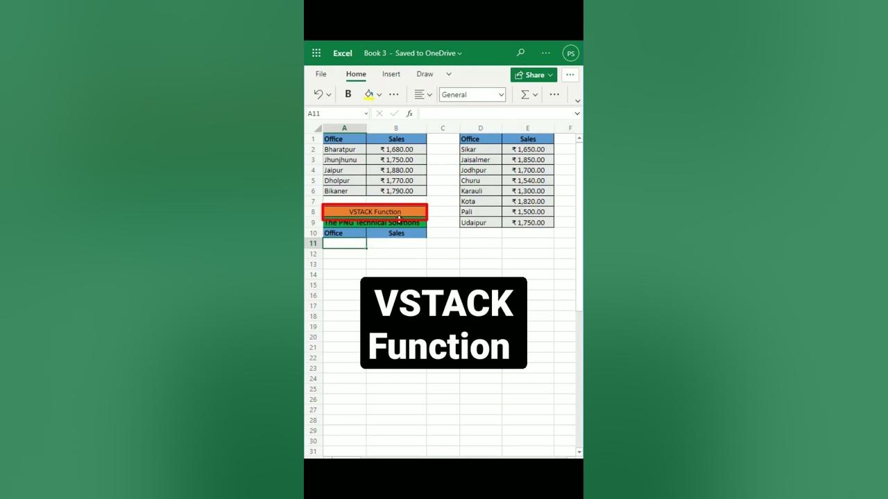 Excel Trick Combine Data In Excel Using The Vstack Function Youtube