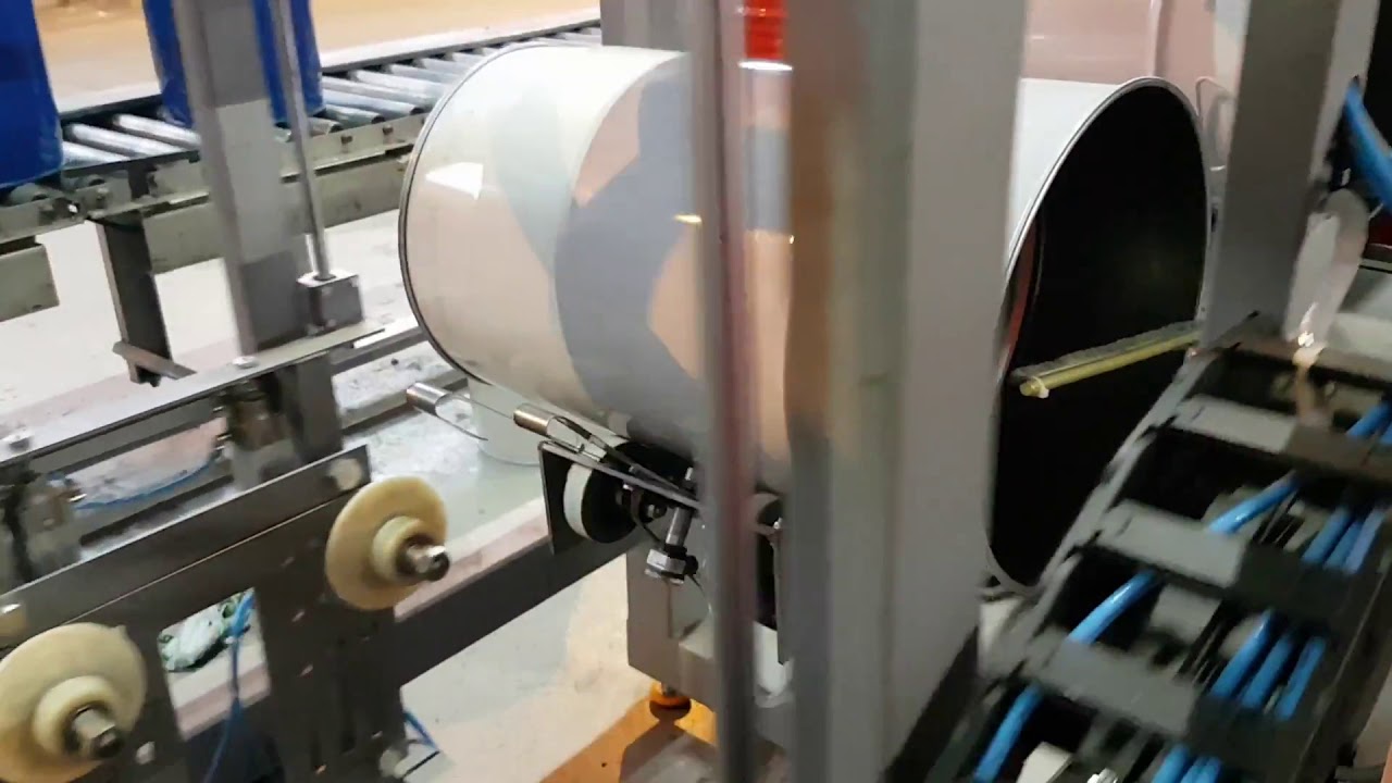 55 l drum welding seam detector, MFBP-1200 screen printer. - YouTube