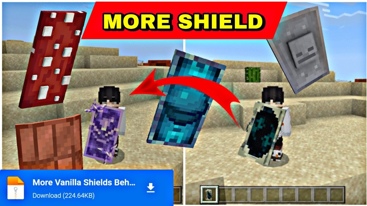 3D SHIELD ADDON FOR MINECRAFT POCKET EDITION | SHIELD ADDON MINECRAFT ...
