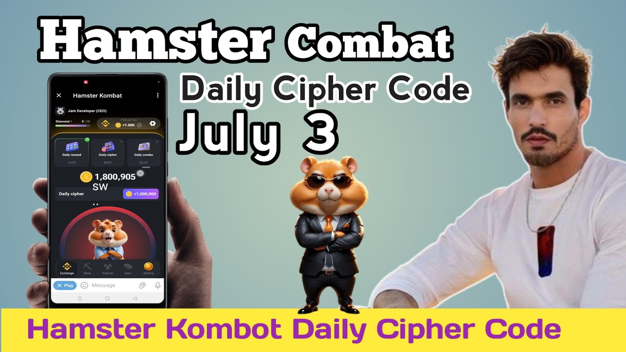 3 July hamster kombat cipher code | daily Cipher - YouTube