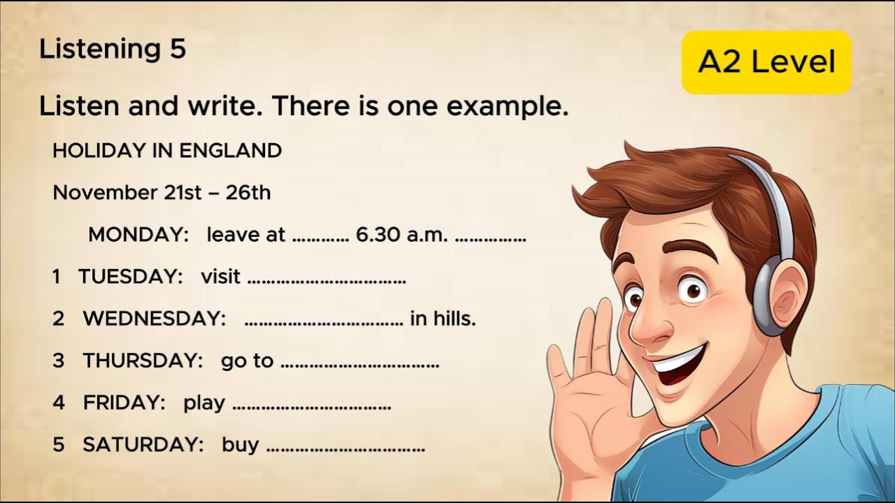 A2 Level – English Listening Practice: Numbers and Missing Words - YouTube