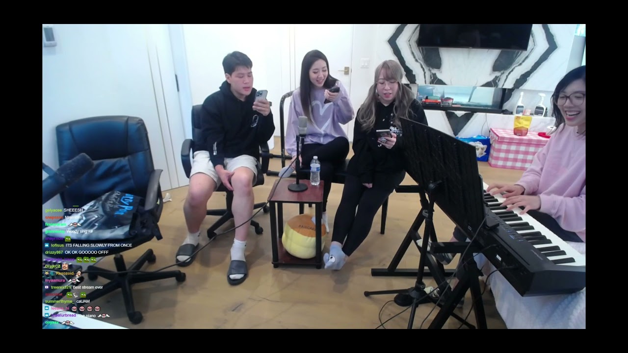 hJune (Harrison Park) sings falling slowly with Leslie, Lilypichu and ...