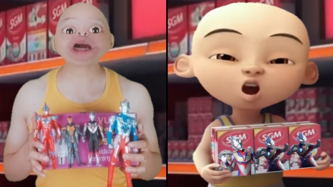 Upin Ipin Membeli Susu Ultraman 🤣 - YouTube