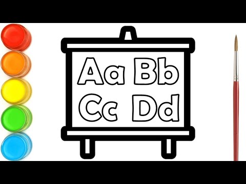 Menggambar Dan Mewarnai Papan Tulis ABCD Untuk Anak-anak - YouTube