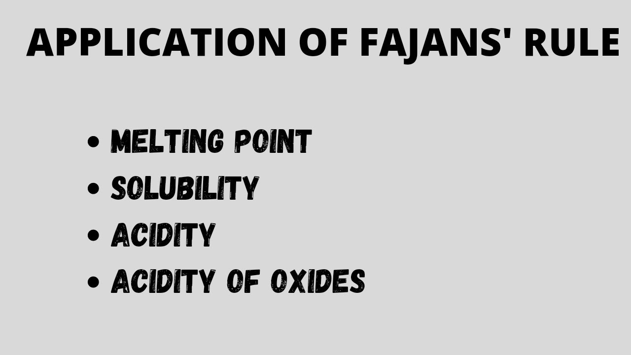 Applications of Fajans' Rule - YouTube