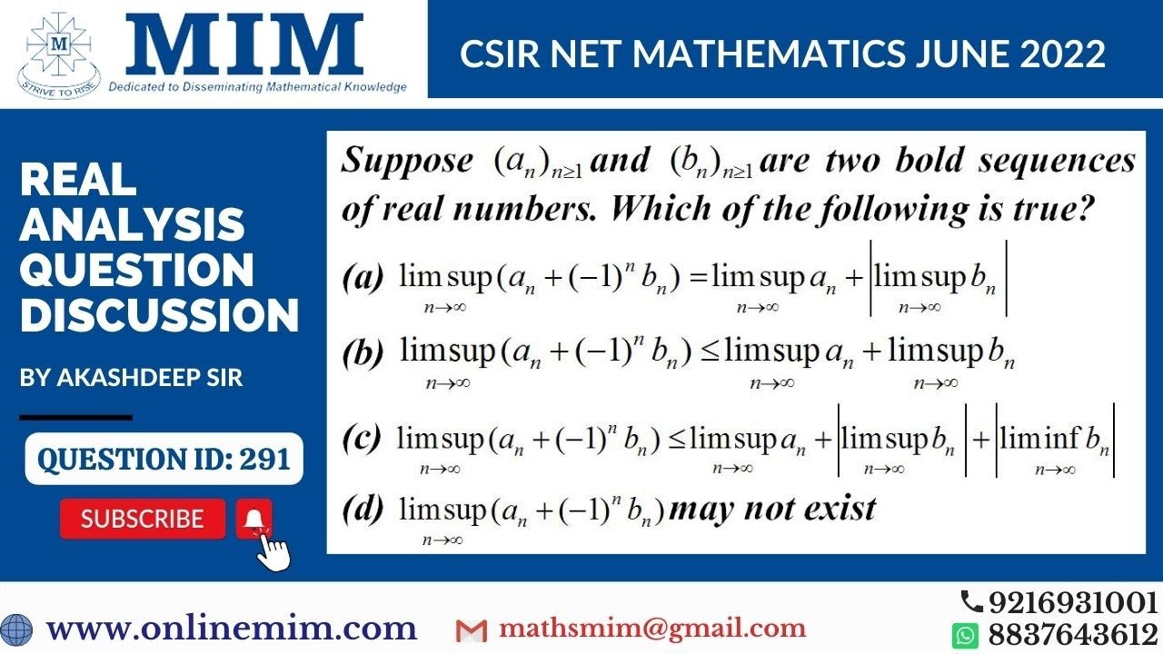 Csir Net Mathematics June 22 Real Analysis Question Discussion By Akashdeep Sir Question Id