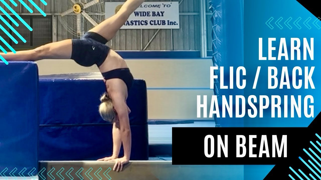 Flic / back handspring step out on beam tutorial: drills - YouTube