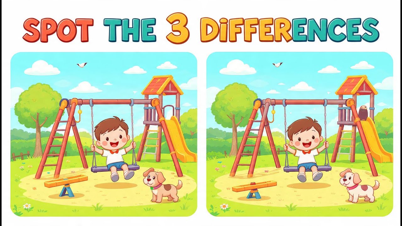 🔍 Spot the 3 Differences | Fun Puzzle Game for Sharp Eyes 👀 - YouTube
