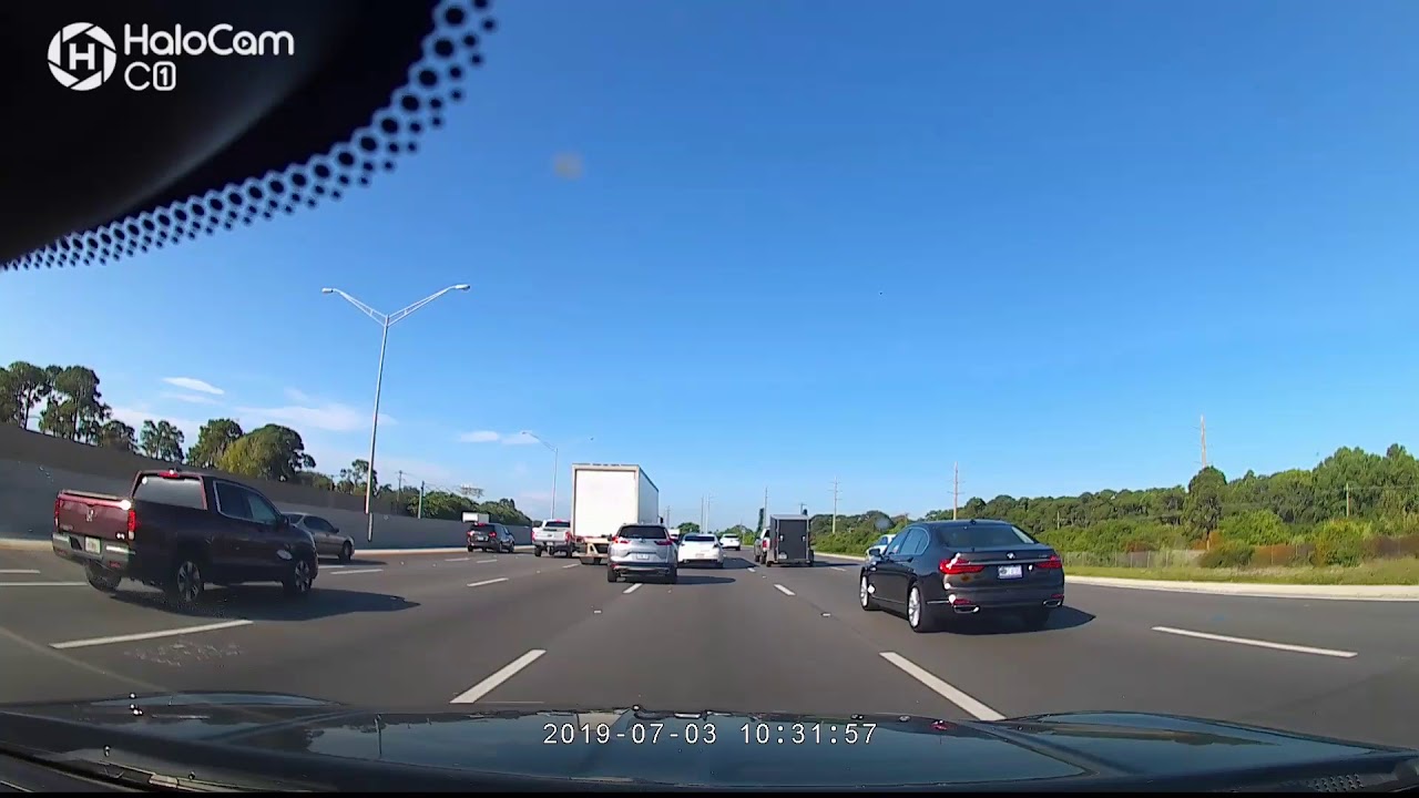 Car trying to merge into a semi in South Florida - YouTube