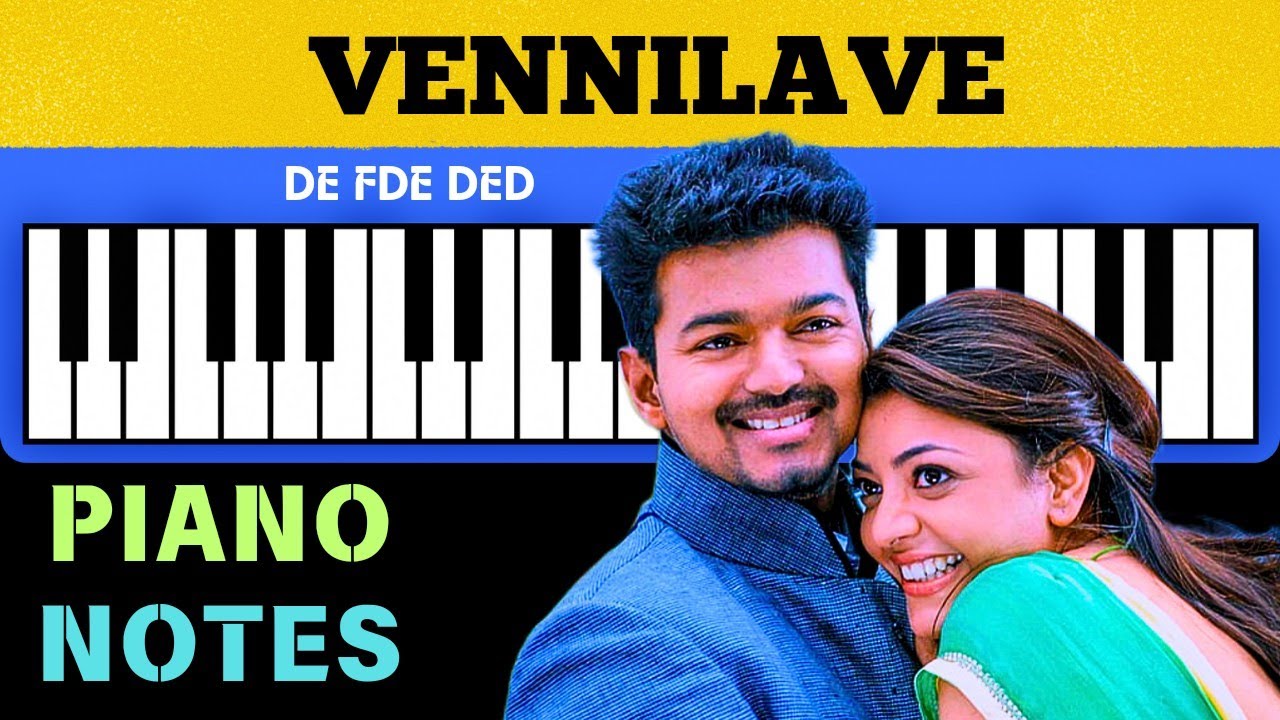 Vennilave Piano Cover | EASY Piano Notes | Vijay | Harris Jayaraj ...