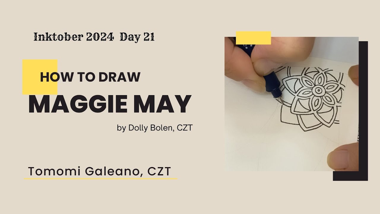 Zentangle: How to draw Maggie May / Inktober 2024 - Day 21 - YouTube