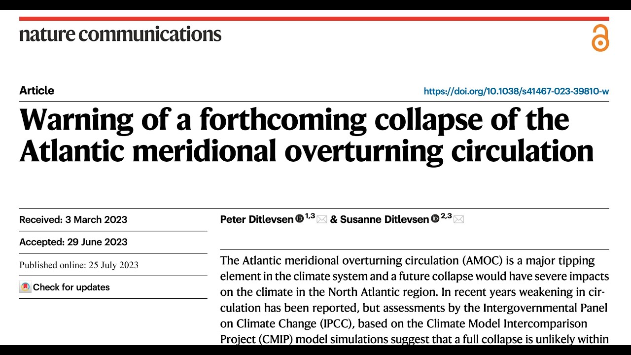 Atlantic Ocean Current Collapse predicted as early as 2025 - YouTube