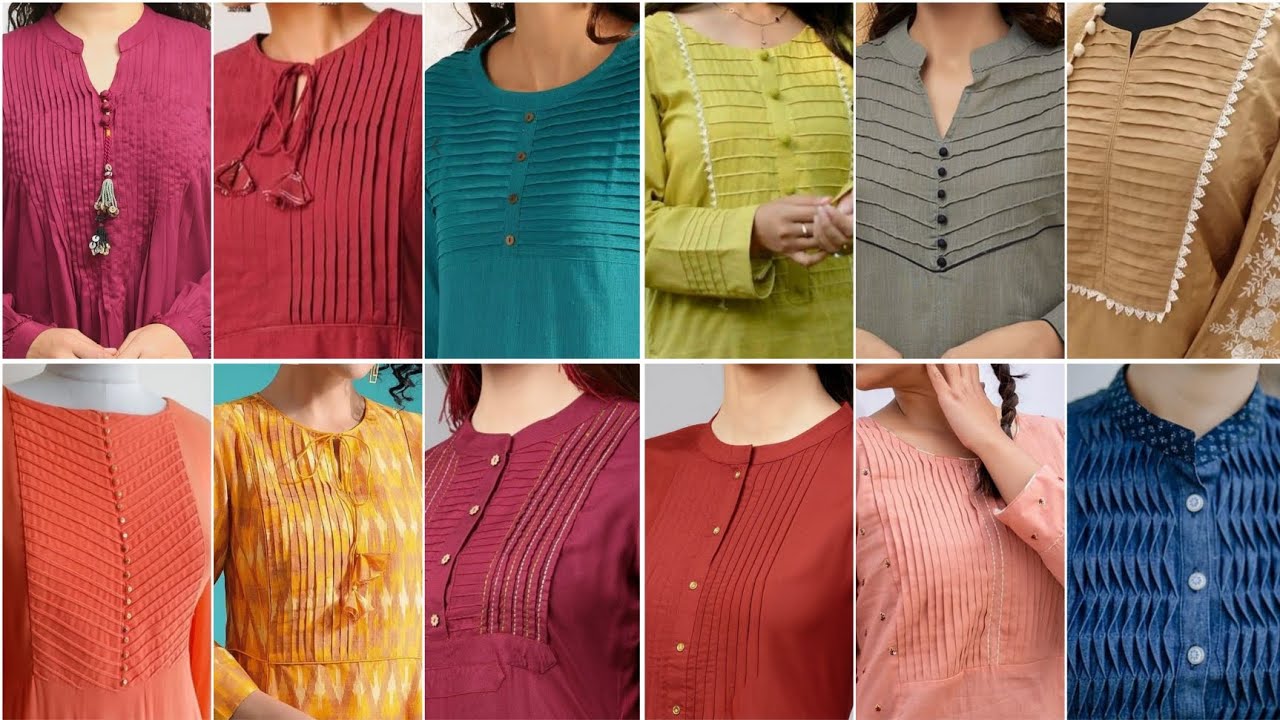 Simple & Stylish Neck Design with Pintucks 2023 | Latest Pintuck neck ...