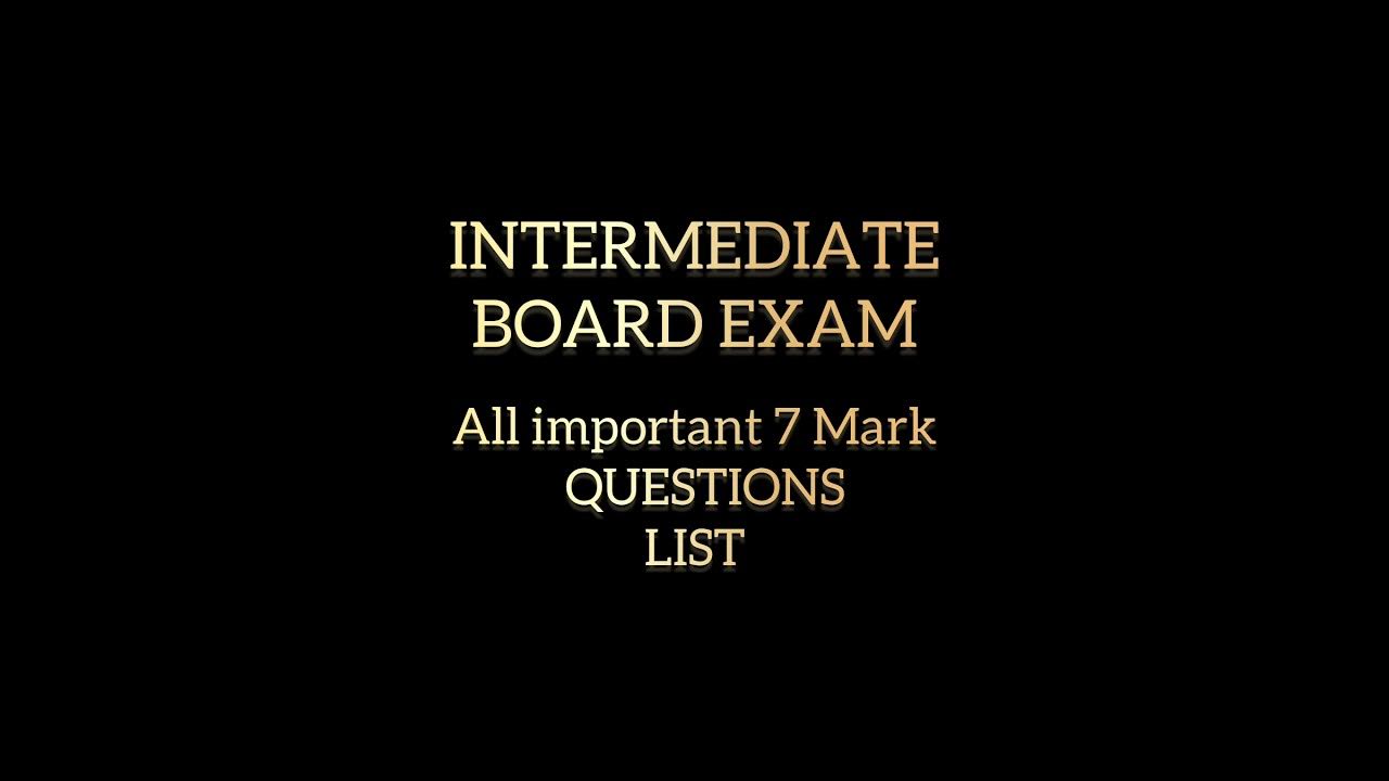 100% pass/2B/intermediate/7mark questions list - YouTube