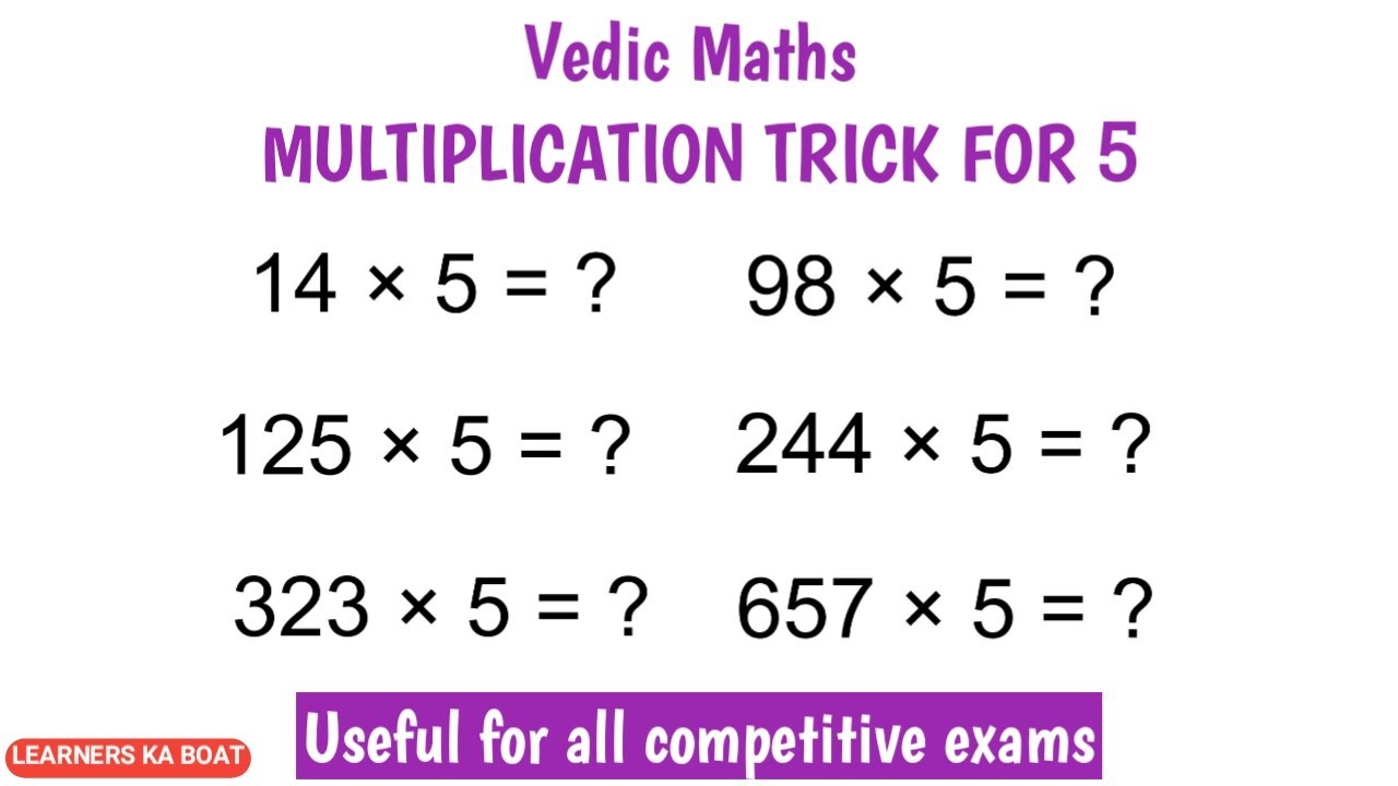 Multiplication by 5 in Vedic Maths in Telugu - YouTube