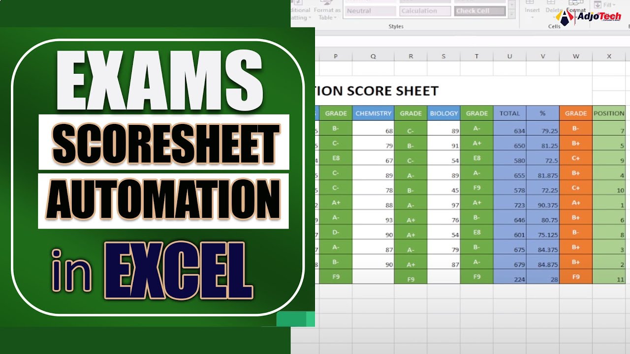 How to automate exams result in excel - YouTube