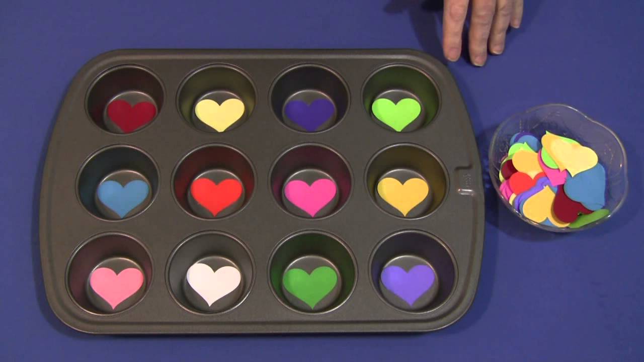 Heart Muffin Tin Sorting - YouTube