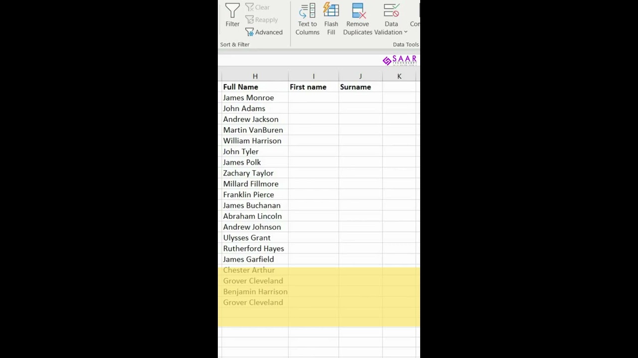 Separate First Name And Surname In MS Excel How To Separate Names In Separate First Name And Surname In MS Excel How To Separate Names In