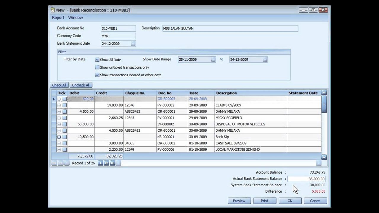 AutoCountVideo 17 - Bank Reconciliation by AutoCount - YouTube