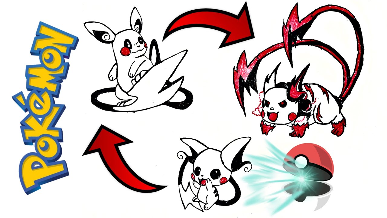Turning Raichu into MeGa Raichu || Mega Raichu Drawing || AlbinoPen ...