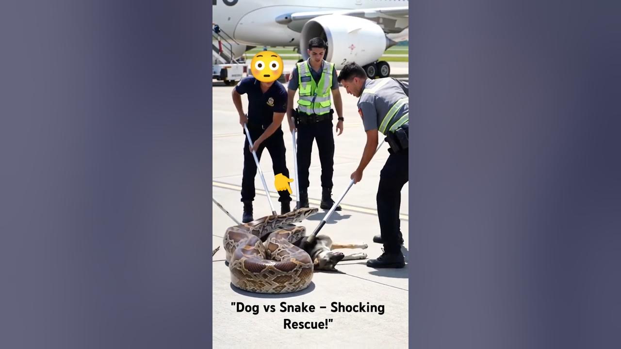 🛫 Giant Python Attacks Dog on Airport Runway! 😱🔥 #usa #ytshorts # ...