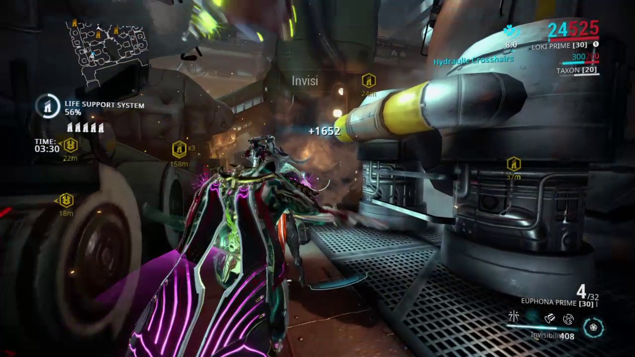 Loki Prime (with clem) Gameplay - WARFRAME Survival Solo - YouTube