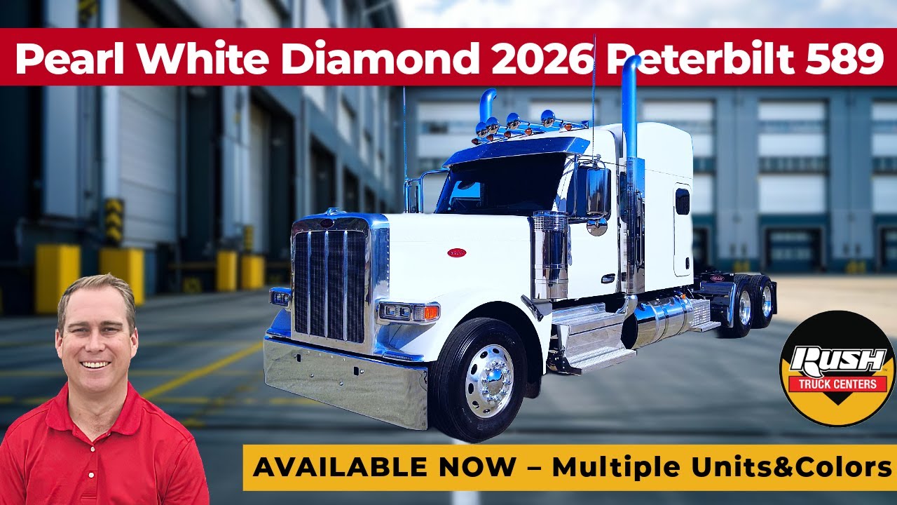 Pearl White Diamond 2026 Peterbilt 589 with 80 inch Platinum Sleeper ...