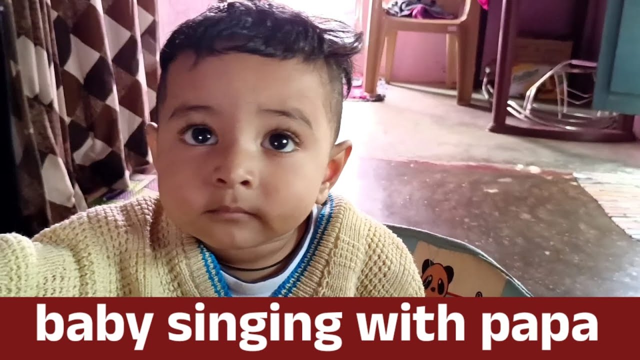 Playing baby singing first time with papa - YouTube