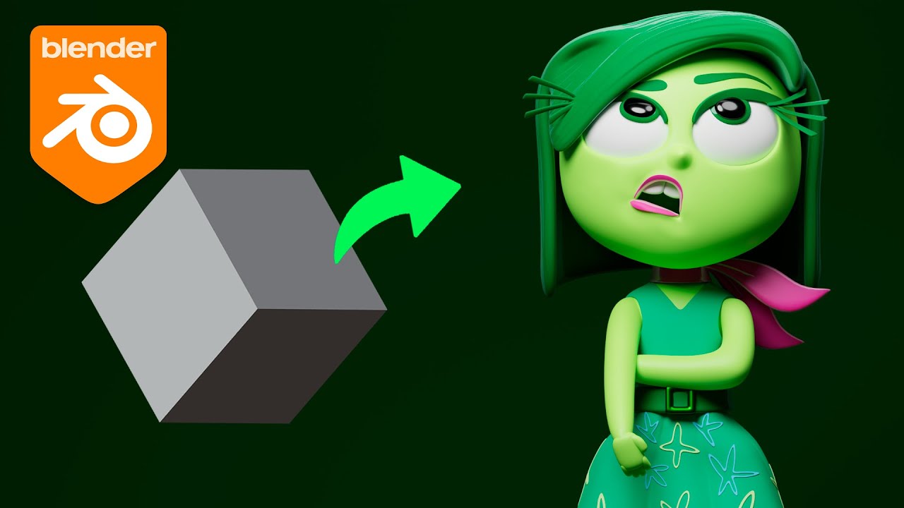 Creating Disgust from Inside Out in Blender | Full Character Timelapse ...