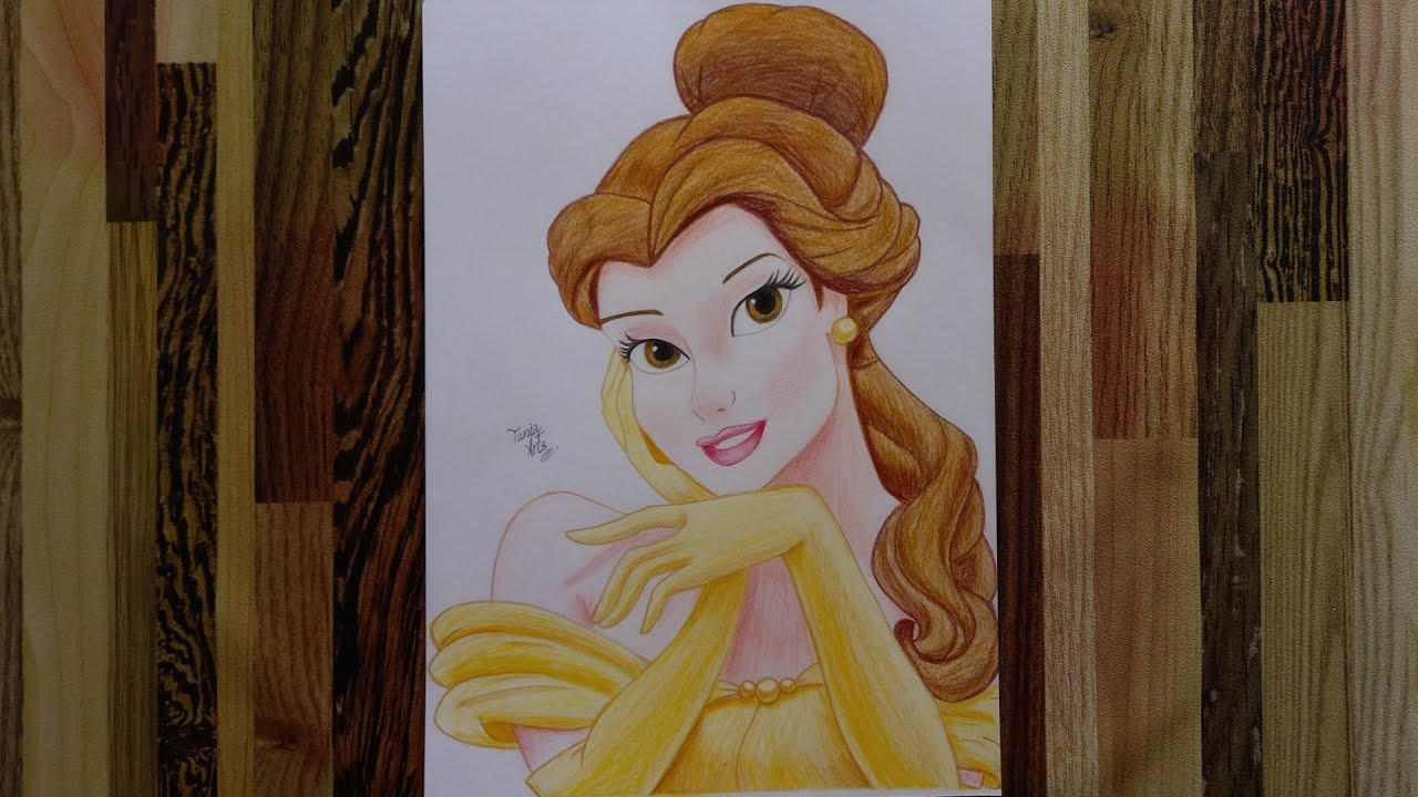 Drawing: Princess Bella || Beauty And The Beast || Tania Arts - YouTube