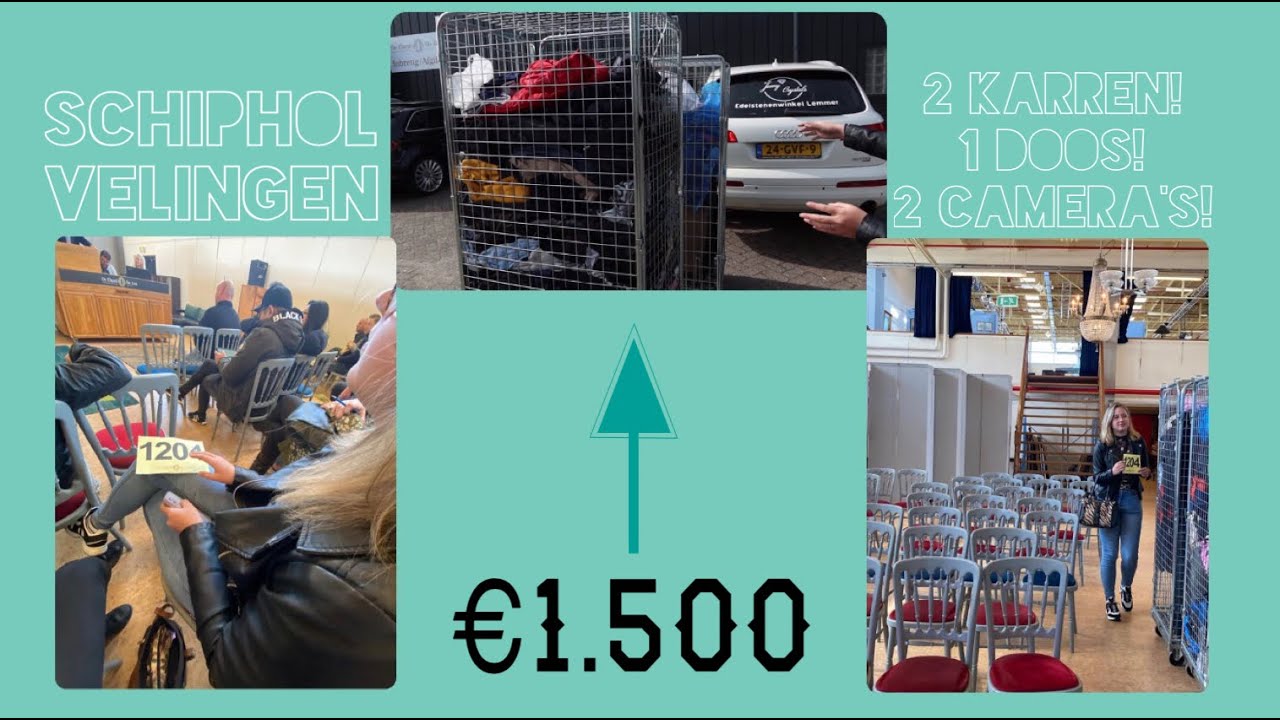 Schiphol veilingen! veiling koffers, karren en kleding gekocht voor €1. ...
