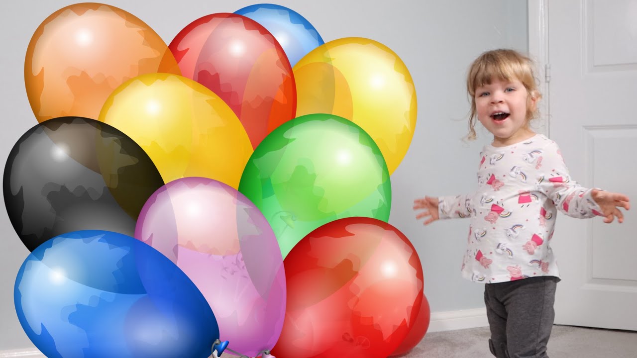 Learns colors with balloons with Alex. Nursery Rhyme. Educational color ...