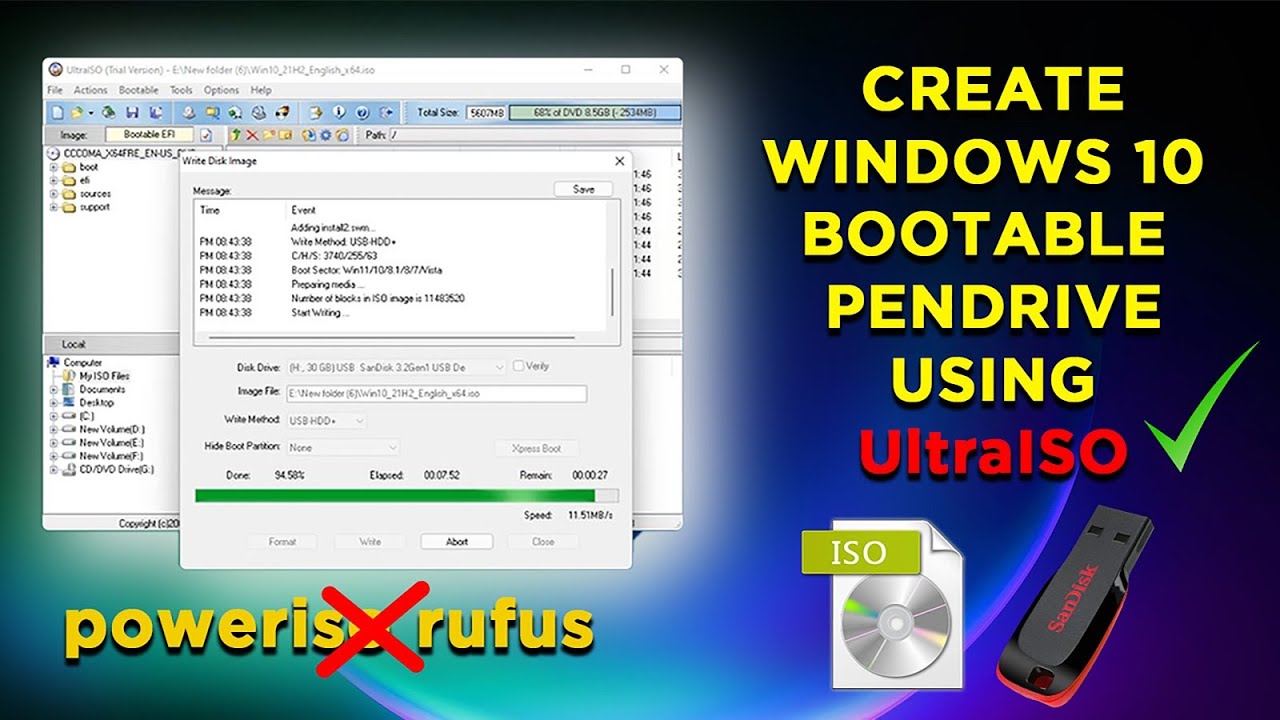 How to Make Windows 10 Bootable pendrive using UltraISO in Tamil 2022 ...