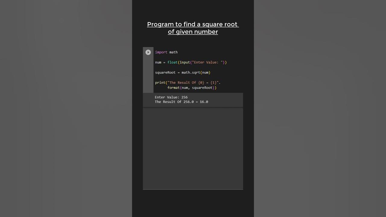 Easiest Way To Find Square Root In Python YouTube easiest-way-to-find-square-root-in-python-youtube