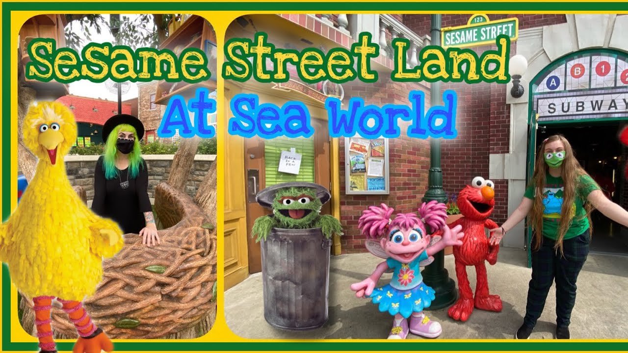 Sesame Street Land tour at Sea World in Orlando FL. Merchandise, rides ...