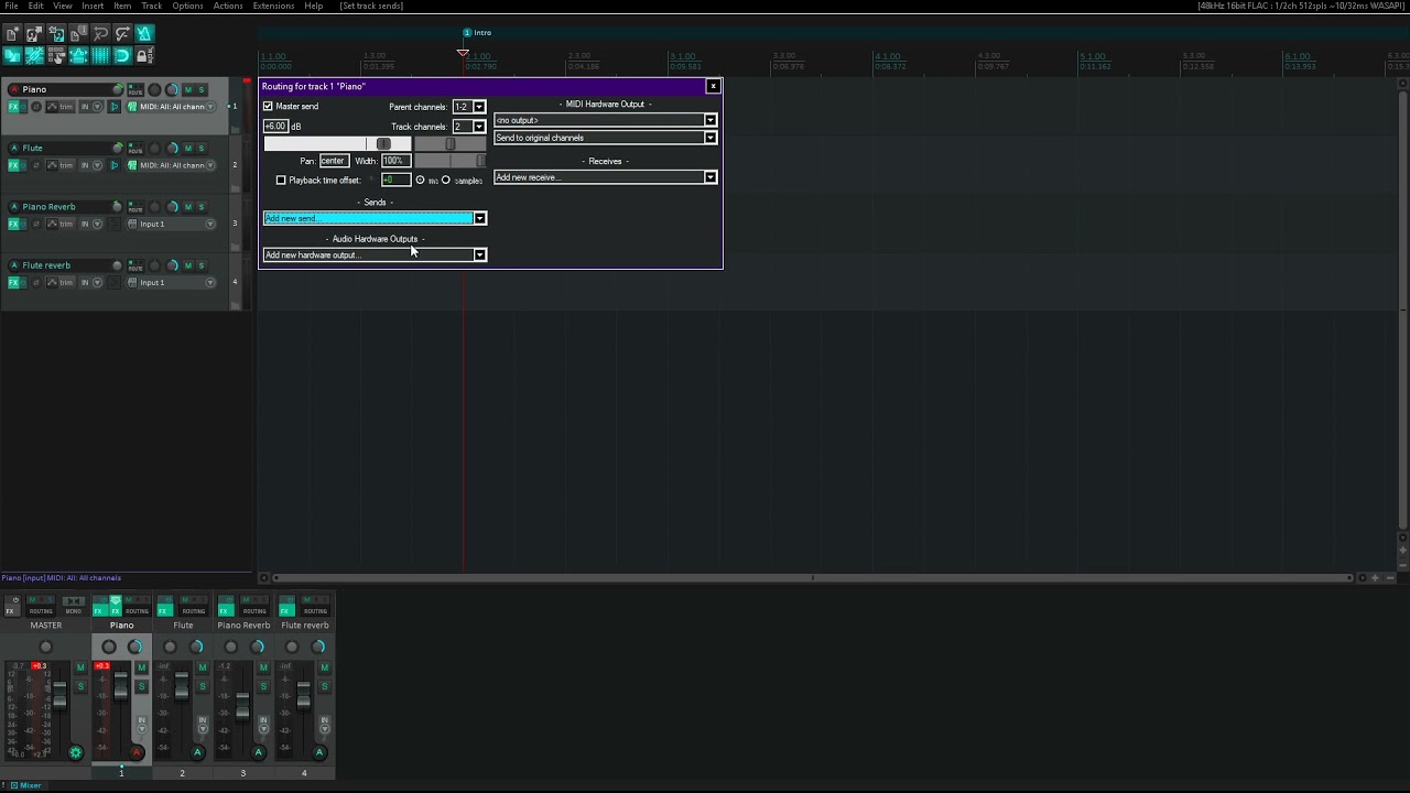 Tutorial on sends and recieves in reaper - YouTube
