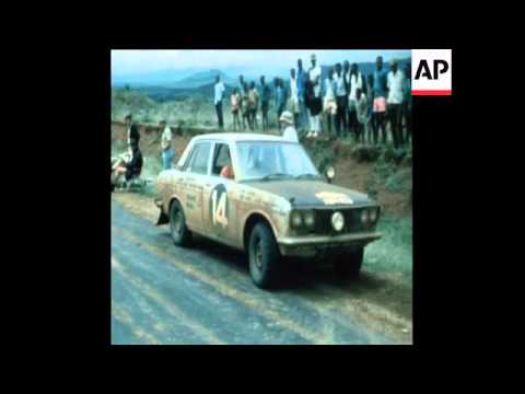 SYND 29/03/1970 CARS IN THE EAST AFRICAN SAFARI RALLY ON MOUNTAIN ROADS ...